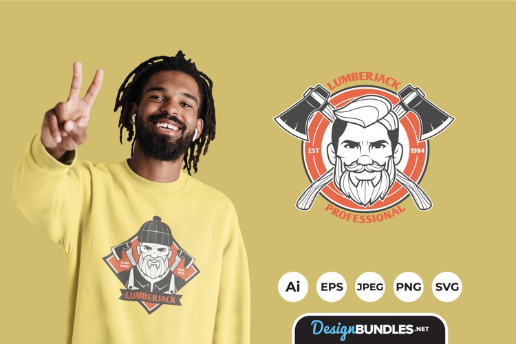 Vintage Lumberjack Emblems for T-Shirt Design