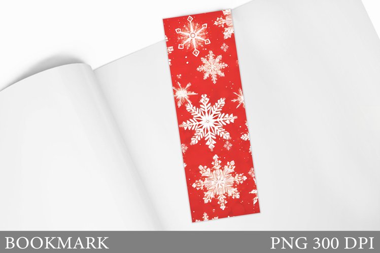 Snowflakes Bookmark Template. Winter Bookmark Sublimation