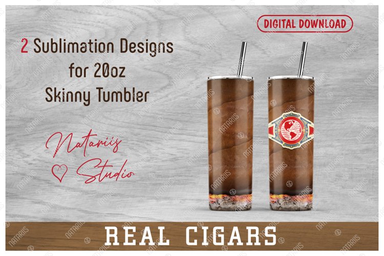 2 Luxury Cigars Patterns for 20oz SKINNY TUMBLER. (1279005)