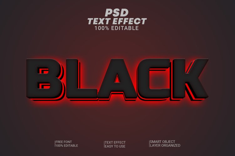 Black Red 3D Text Style