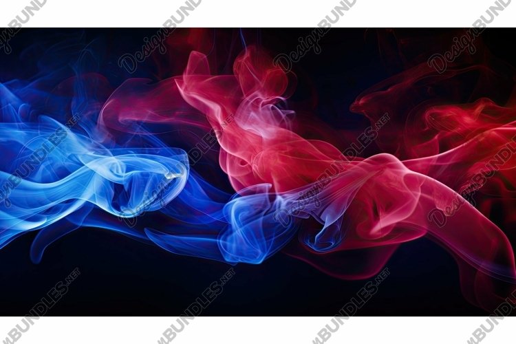 vibrant blue red smoke