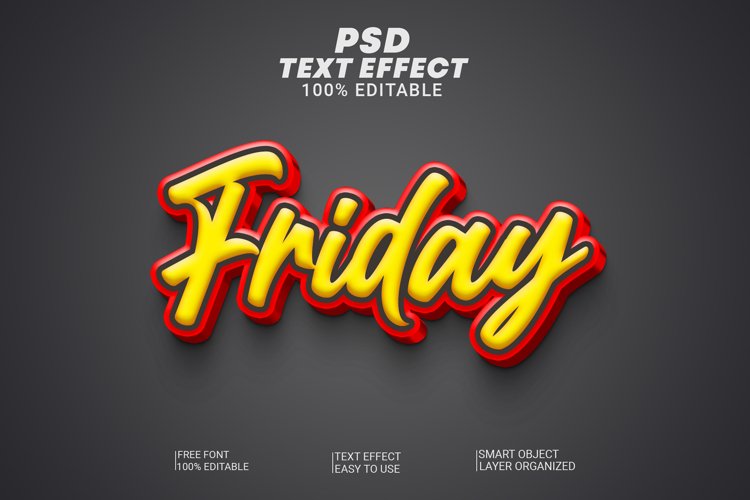Friday 3D Text Style Effect