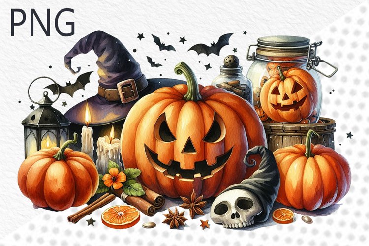 Halloween Pumpkins Sublimation - Clipart PNG Design