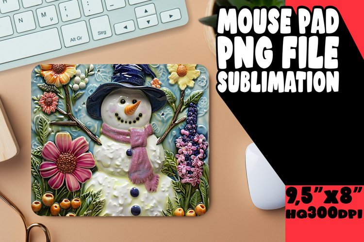 Sunny Snowman Sizzle: Beachy Mouse Pad PNG (3793951)