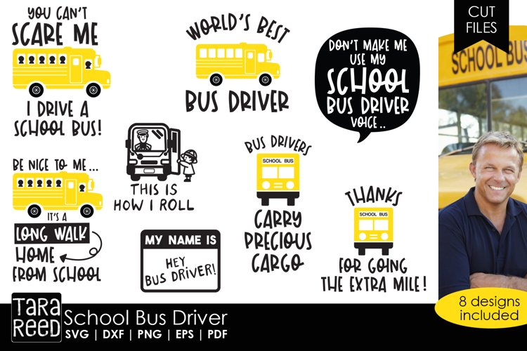 School Bus Driver SVG and Cut Files for Crafters (193990) | Cut Files ...