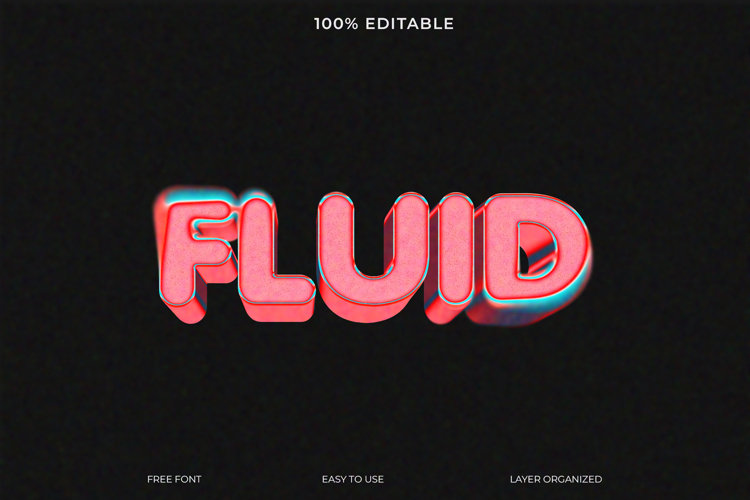 3D Rendered Fluid Text Graphic for Design Projects