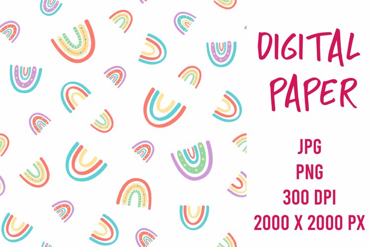 Rainbow seamless pattern | Rainbow digital paper