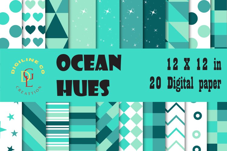Beach Holiday Digital paper ocean summer clipart scrapbook