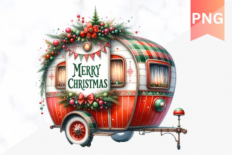 Christmas Whimsical Caravan - Clipart PNG Design