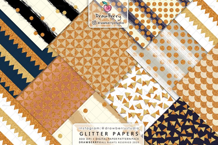 Gold Glitter Digital Paper xo