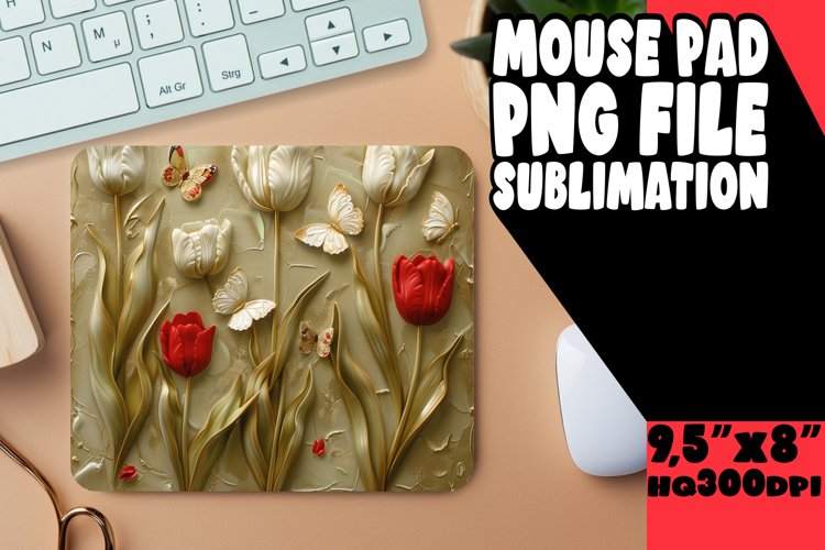 Bold Floral 3D Pattern Mouse Pad