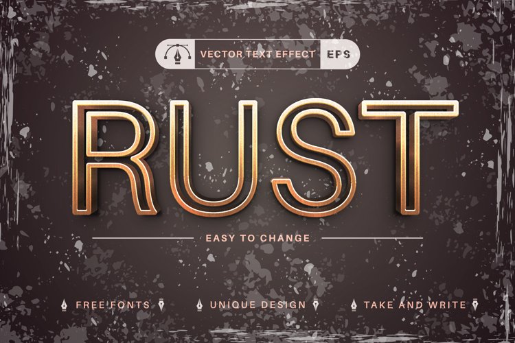Rust - Editable Text Effect, Font Style