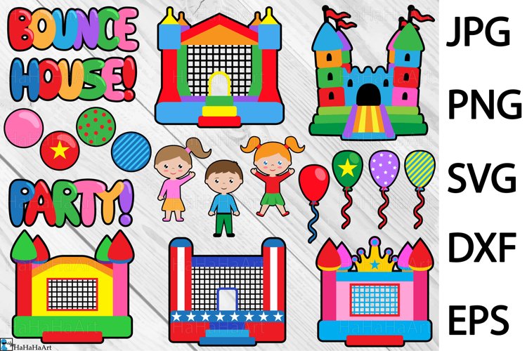 Bounce House Party - Clip art / Cutting Files 299c (333040 ...