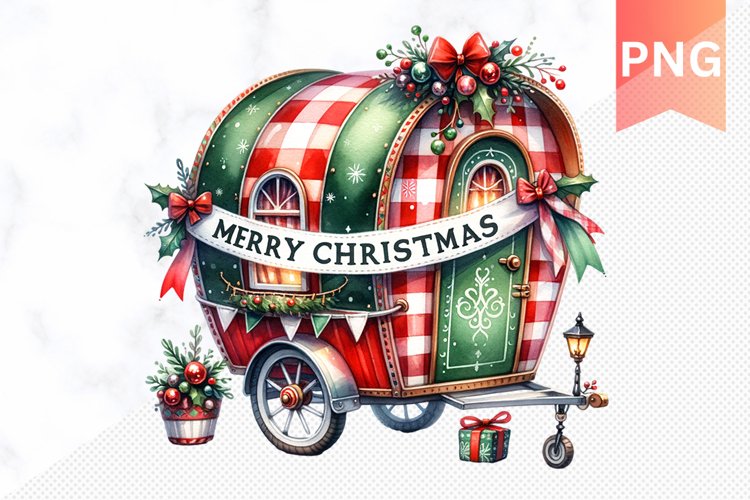 Christmas Whimsical Caravan - Clipart PNG Design