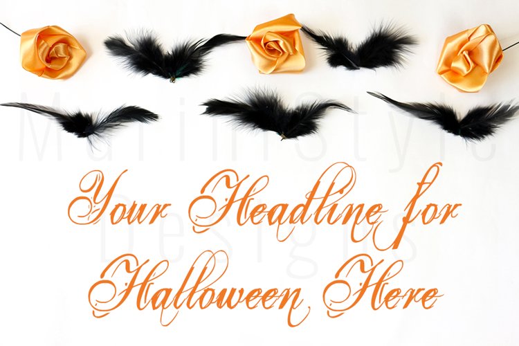 Halloween Styled Desktop Mockup, Black Orange (203194)