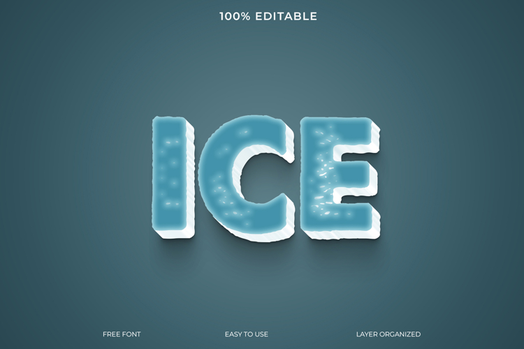 Editable Ice Text Effect Graphic Design