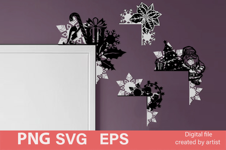 Christmas door corners SVG, door corners, (6452721)