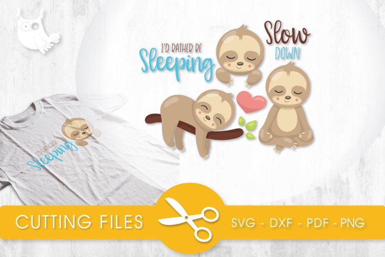 Sleeping Sloths cutting files svg, dxf, pdf, eps (36120)