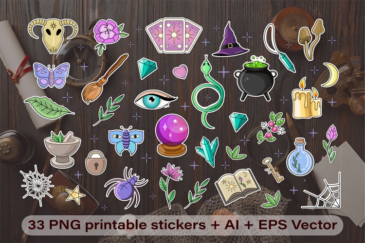 Cute magic stickers set.