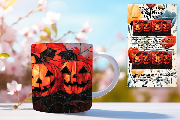 Bewitched Stained Glass Mug 11oz 15oz Autumn Sublimation