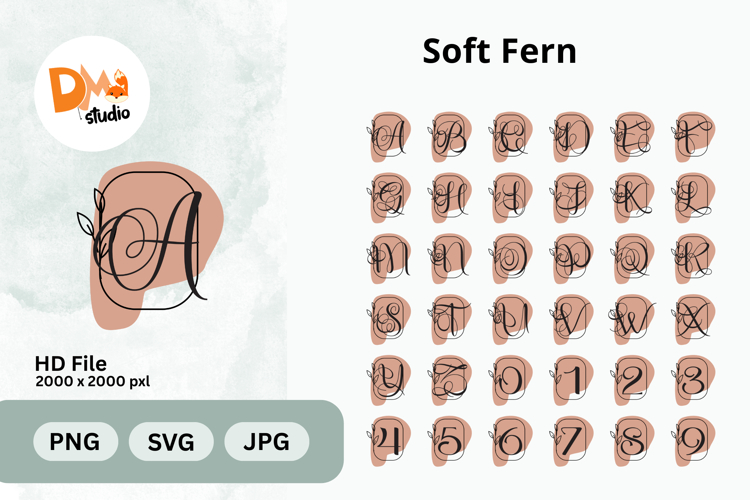 Soft Fern Monogram