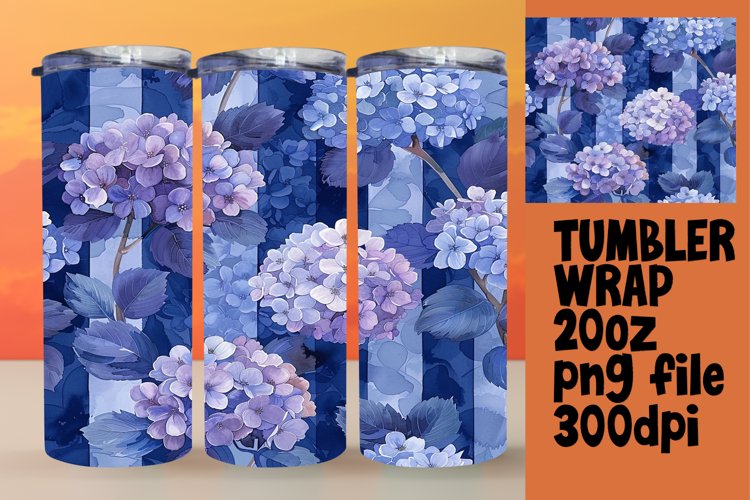 Vibrant Stripe and Blossom Tumbler Graphics