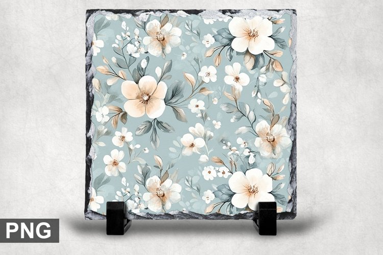Pastel Flowers Square Sublimation Slate Design