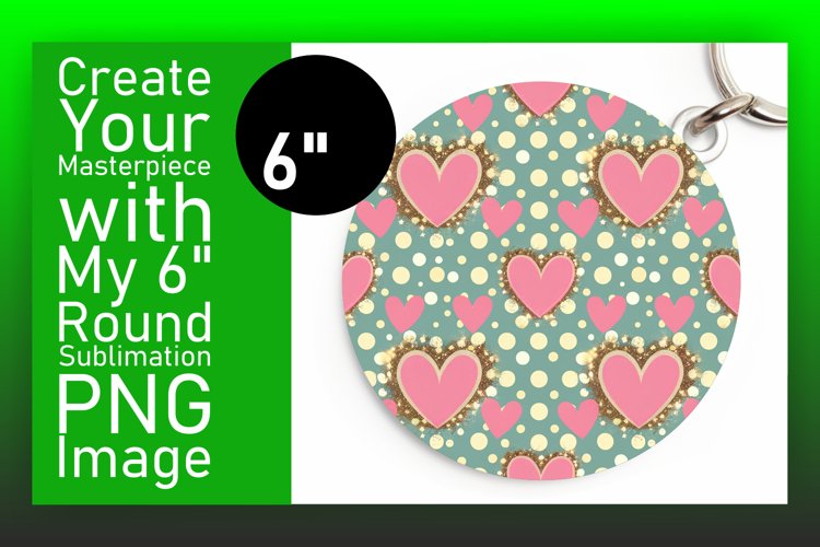 Chic Keychain Circle Design Template , Heart