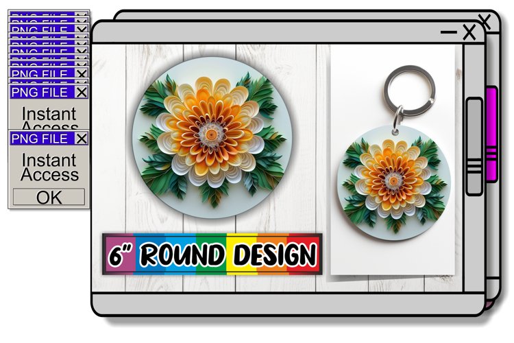 Elegant 3D Blossom Keychain & Coaster