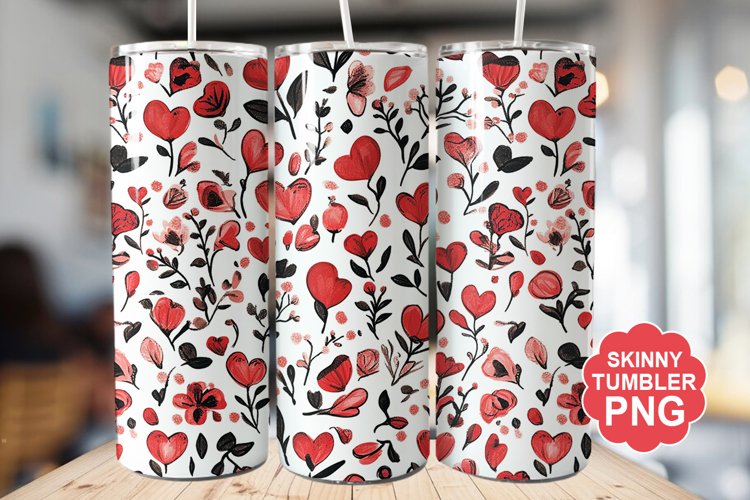 Valentine Pattern Seamless Tumbler | Valentine Tumbler Wrap