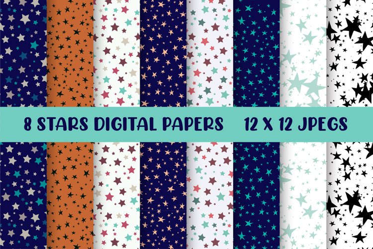 Stars Digital Papers, Seamless Patterns