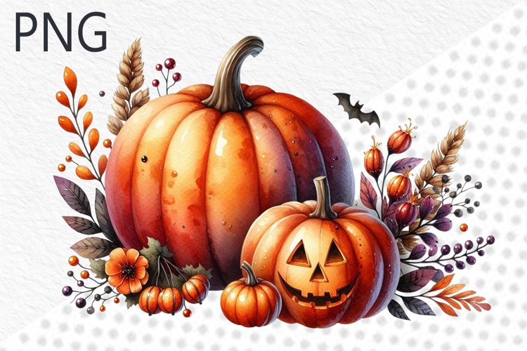 Halloween Pumpkins Sublimation - Clipart PNG Design