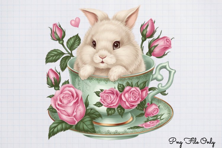 Valentines Day Bunny Cups Clipart PNG (5080841)