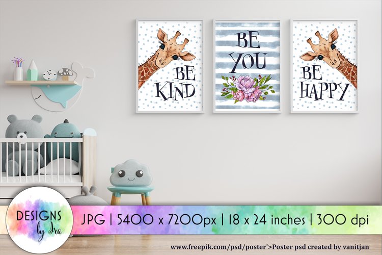 Cute Giraffe Nursery Prints | Set of 3 Prints | Kids Art (1107363 ...