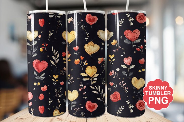 Valentine Pattern Seamless Tumbler | Valentine Tumbler Wrap