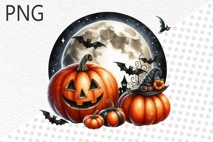 Halloween Pumpkins Sublimation - Clipart PNG Design