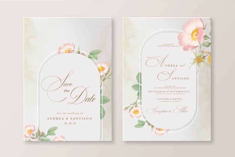 Andrea & Santiago - Geometric Wedding Invitation