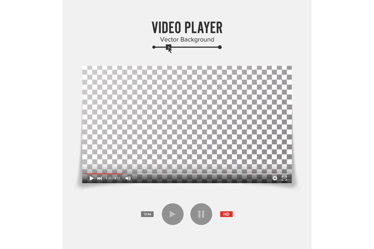 Video Player Interface Template Vector. Good Design Blank