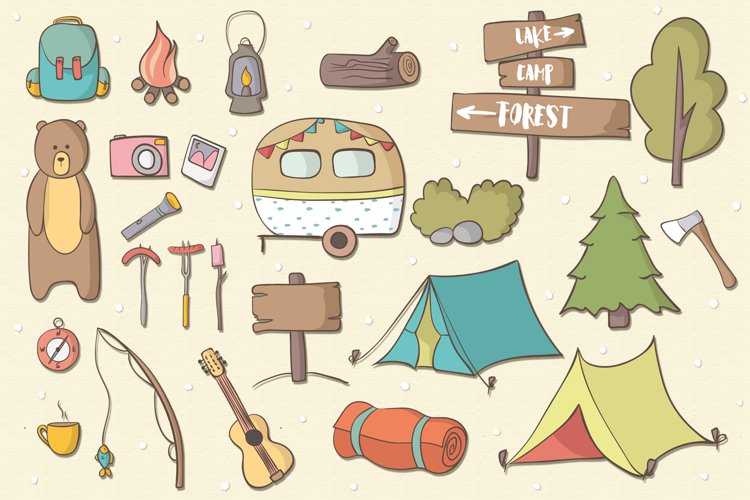 Lets Go Camping - Free Design of The Week | Design Bundles