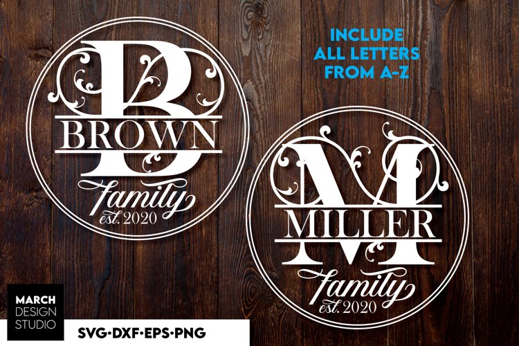 Monogram font SVG, Monogram Initials SVG, Split Monogram SVG