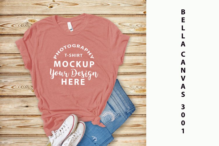 Bella Canvas 3001 Mock-up Orange Heather