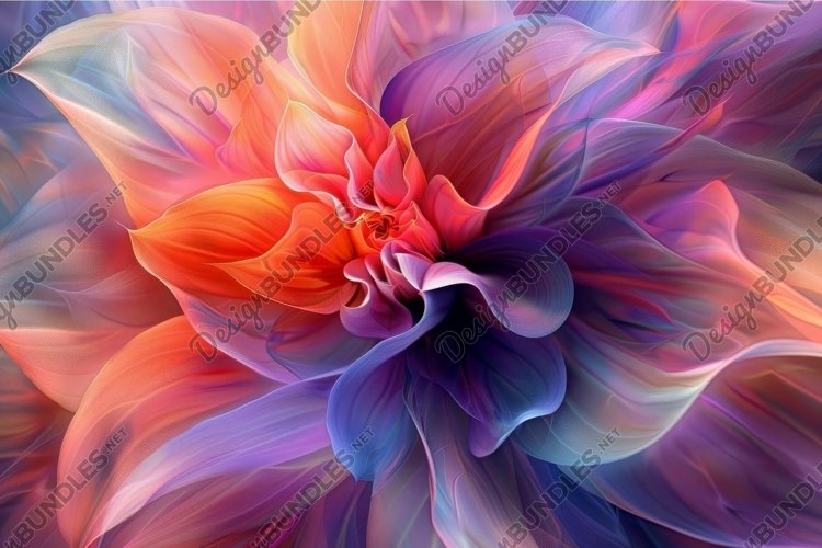 Vibrant digital dahlia bloom artwork