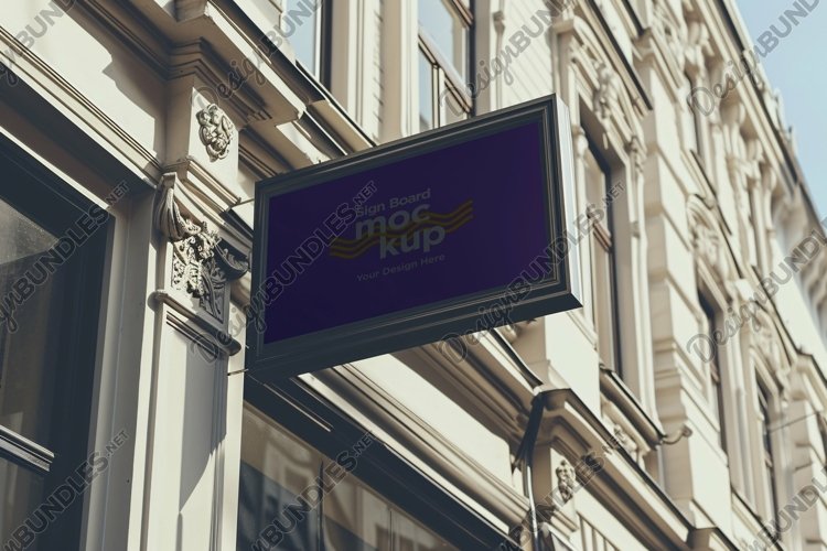 Wall Mounted Sign on Building Mockup (3344669)