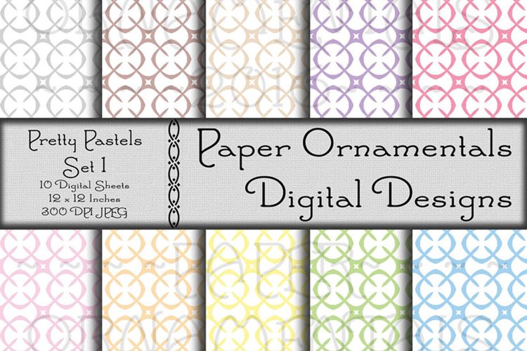 Pretty Pastels Set 1 Digital Paper For Crafts & Background