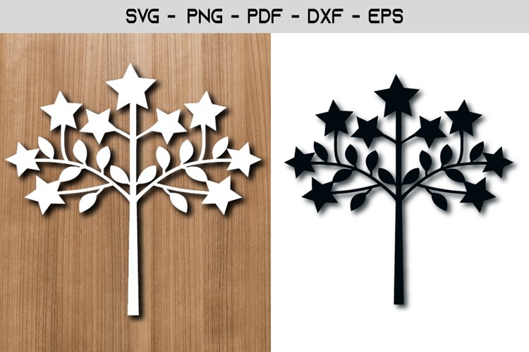 Star Tree Paper Template Design