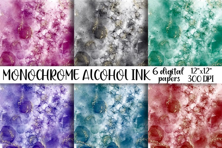 Monochrome Alcohol Ink Digital paper