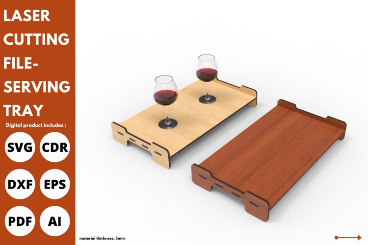 5mm simple serving Tray svg laser cut file & glowforge craft