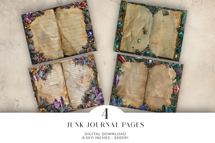 Crystal Junk Journal Digital Paper Bi-fold