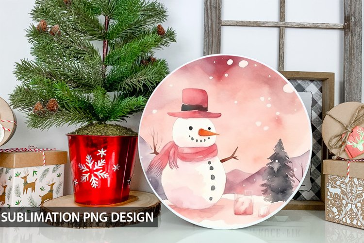 Christmas Snowman Round Sign