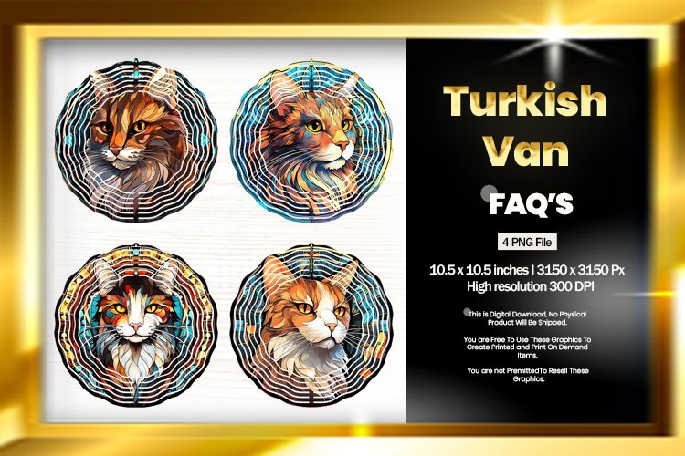 Turkish Van Wind Spinner Sublimation - 04 Variations